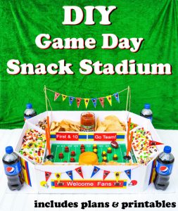 DIY Game Day Football Snack Stadium with Free Printables