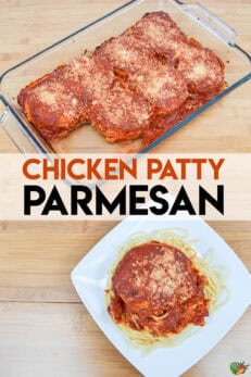 Easy Chicken Patty Parmesan Recipe Made with Frozen Patties
